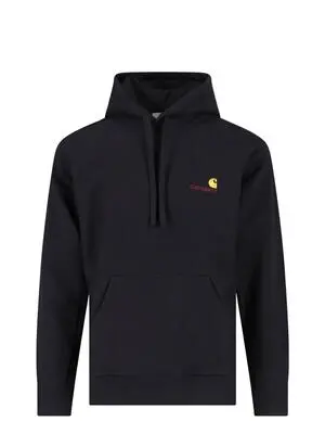 Carhartt Work In Progress American Script Hooded Sweatshirt - Black