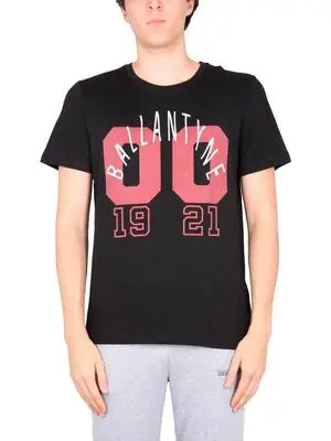 BALLANTYNE Crewneck T-shirt With Front Logo Print - Black