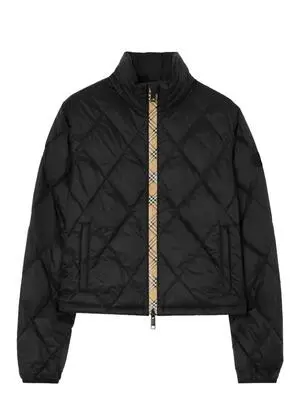 BURBERRY BURBERRY Quilted Anorak Jacket With Knight Silicone Patch And Signature Check Trim