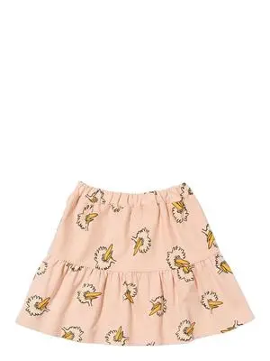 BOBO CHOSES Mini Bird Print Fleece Skirt - Pink