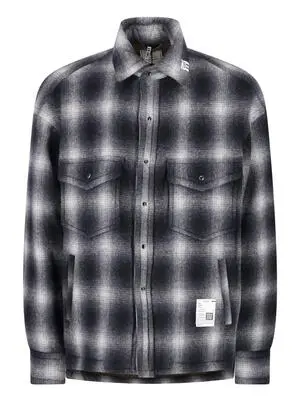 Mihara Yasuhiro Plaid Wool Shirt Jacket - Black