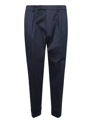 BERWICH Tailored Stretch Cotton Blend Pants - Blu