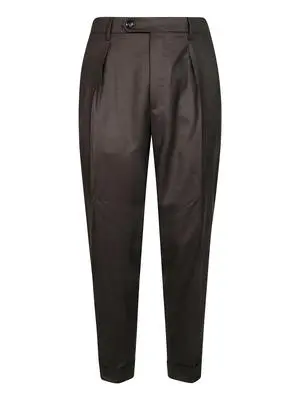 BERWICH Tailored Stretch Cotton Blend Pants - Marrone