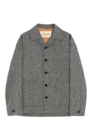VALENTINO VALENTINO GARAVANI Oversize Wool Jacket With VGold Patch