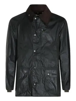 Barbour Wax Jacket With Corduroy Collar - Black