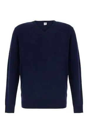 Aspesi Fine Knit V-neck Sweater - Blue
