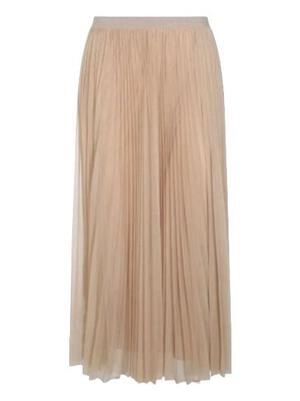Fabiana Filippi Pleated Tulle Midi Skirt - Nude