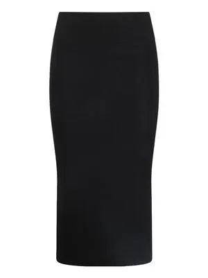 THOM KROM Ribbed Knit Midi Skirt - Black