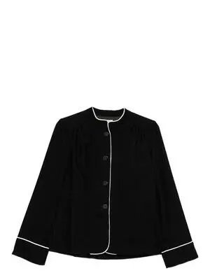 FORTE_FORTE Forte Forte Cropped Corduroy Jacket With Contrast Piping Black