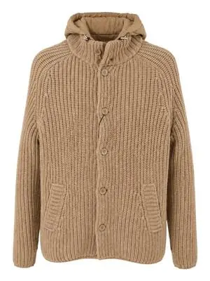 Herno Cable-knit Hooded Cotton Jacket - Nude