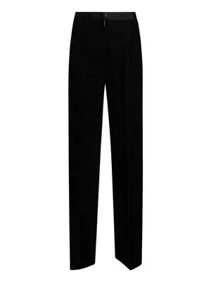 FORTE_FORTE Ribbed Straight-leg Trousers - Black