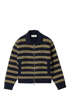 Miu Miu Striped Wool Cardigan - Navy Blue