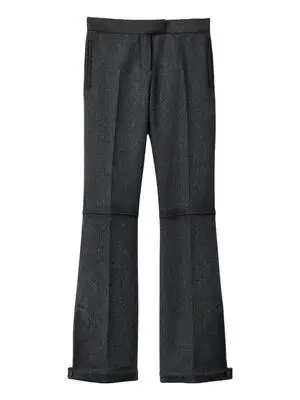Miu Miu Double Wool Pants With Adjustable Cuffs - Gray