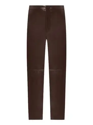 TWINSET High-waisted Faux-leather Trousers - Brown