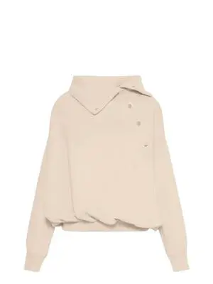 Sportmax SPORTMAX Long Sleeve High Neck Sweatshirt Beige