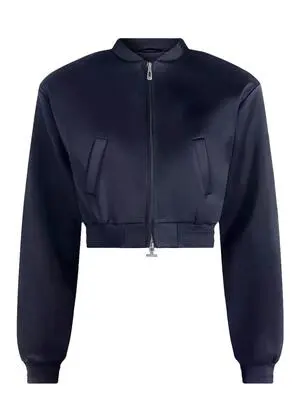 Manière De Voir MANIERE DE VOIR Monique Satin Bomber Jacket Blue