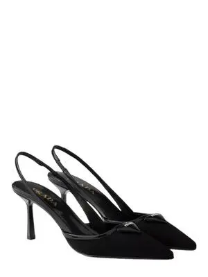 Prada Fabric Slingback Pumps - Black