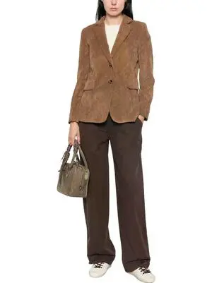 EMME Corduroy Effect Blazer - Brown