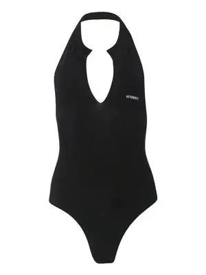 Vetements Halterneck Logo-print Bodysuit - Black