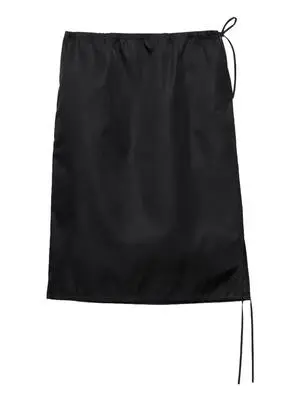 Prada Re-nylon Pencil Skirt With Tie Detail - Black