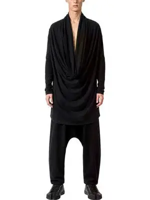 Alchemy Fashions Draped Hooded Hoodie - Black