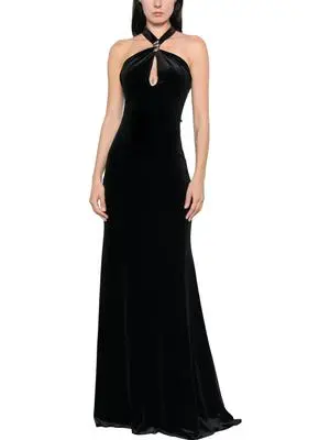 NISSA Halterneck Maxi Dress - Black