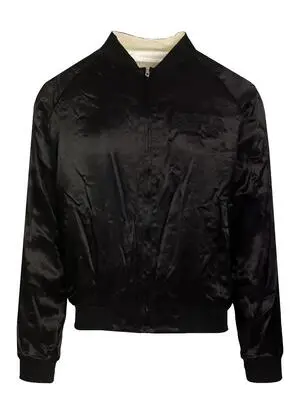 DIESEL® Reversible Satin Bomber Jacket - Black