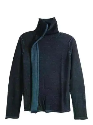 Y’s Asymmetrical High-neck Sweater - Blue