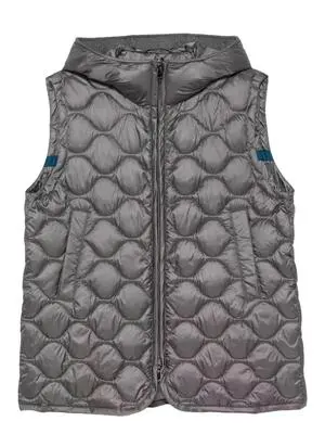 LUISA CERANO Quilted Hooded Gilet - Grey
