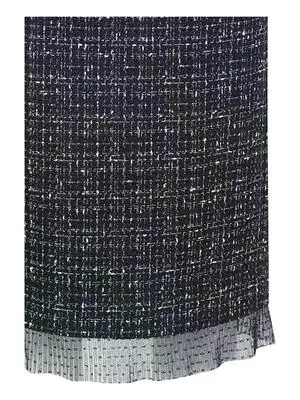 TWINSET Bouclé Tulle-trim Skirt - Black