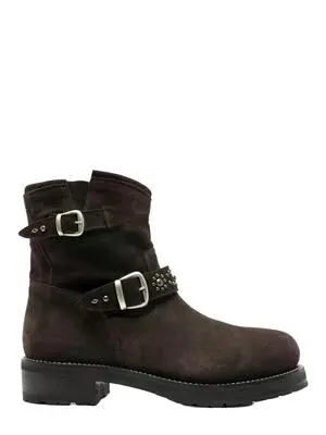 SECOND / LAYER SECOND / LAYER Buckled Studded Boots Brown