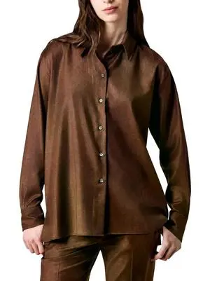 Paul Smith Button-up Wool Shirt - Brown