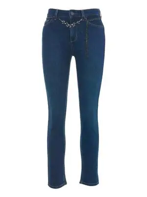 Liu Jo LIU JO Embellished Chain-Link Skinny Jeans Blue
