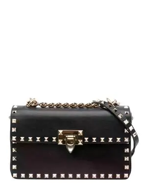 Valentino Garavani Rockstud Flip Lock Chain Crossbody Bag - Black