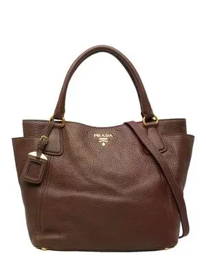 Prada Convertible Tote Satchel - Brown