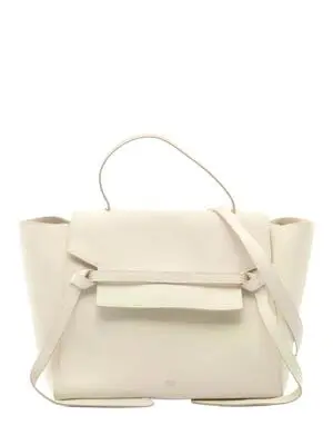 Celine Celine 2010s Mini Belt Leather Shoulder Bag White