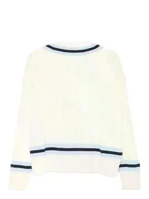 SPORTY & RICH Sporty & Rich Cable-Knit V-Neck Sweater