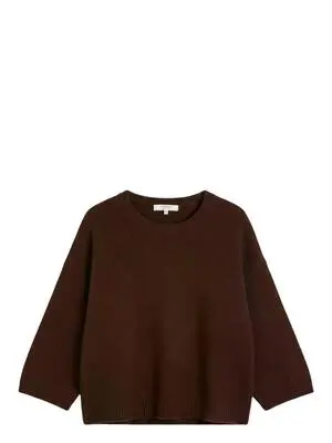 CHINTI & PARKER Chinti & Parker Cloud Cropped-Sleeve Sweater