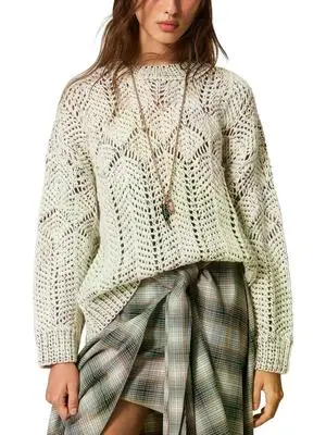 TWINSET Myfo Wool Blend Jumper With Embroidery And Rhinestones - Neutrals