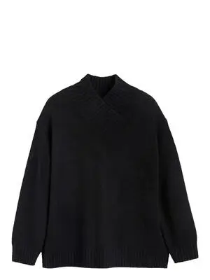 CHINTI & PARKER Chinti & Parker Ribbed-Knit Wrap-Neck Sweater
