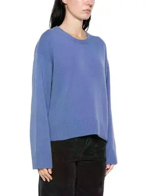 ALLUDE Ribbed-trim Crew-neck Sweater - Blue