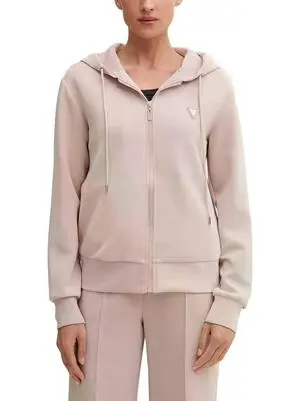 GUESS Logo Plaque Zip-Up Hoodie