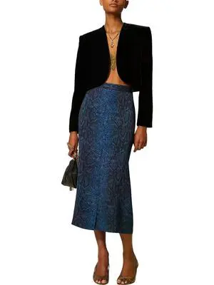 TWINSET Python Print Crêpe Midi Skirt