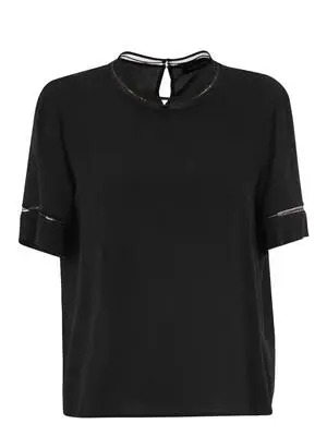 Fabiana Filippi Embroidered Trim Blouse - Black