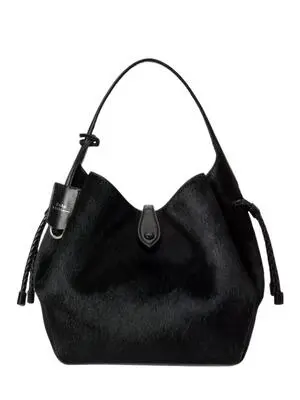 Polo Ralph Lauren Calf-hair Leather Shoulder Bag - Black