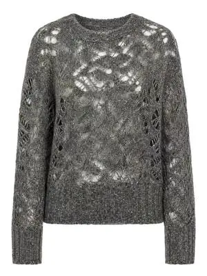 Max Mara Max Mara Open-Knit Sweater Grey