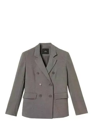 TWINSET Double-breasted Flannel Jacket - Grey