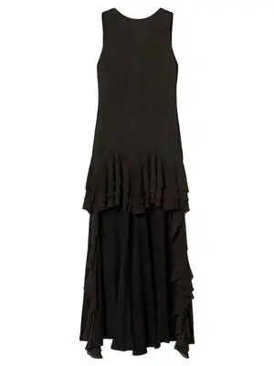 TWINSET TWINSET Black Ruffled Asymmetric Dress