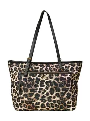 TWINSET Leopard-print Zip-pocket Tote Bag - Neutrals