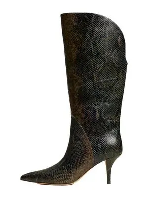 TWINSET TWINSET Python Print High Leather Boots